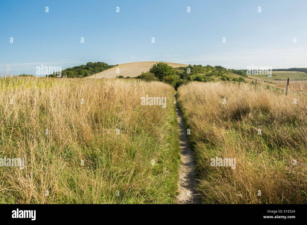 A footpath heading towards Church Hill which rises above the West ...
