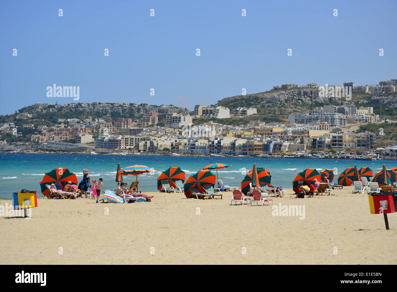 Beach view, Ghadira Bay, Mellieħa (il-Mellieħa), Northern District ...