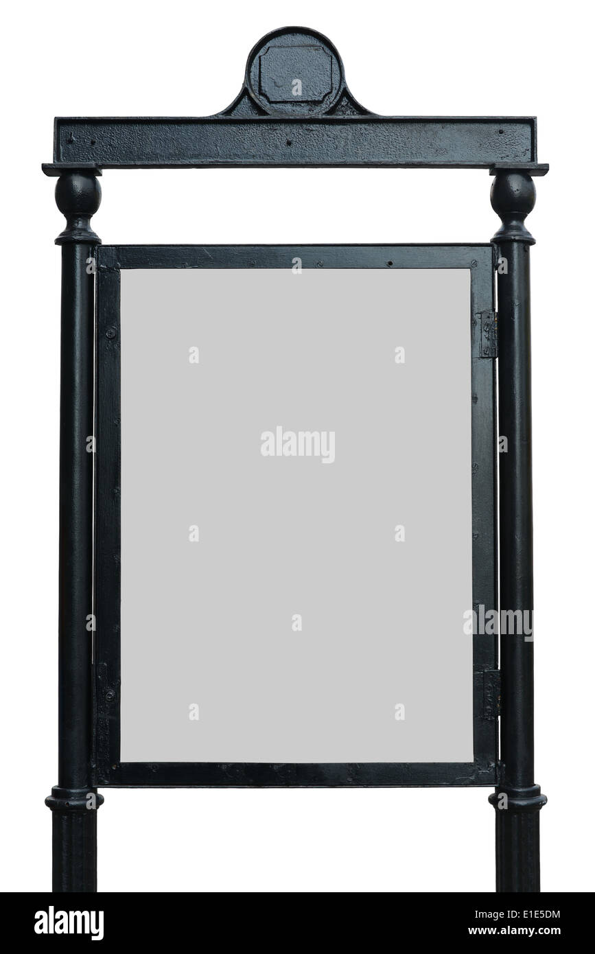 Empty street information board (20% gray) from Dublin, isolated on ...