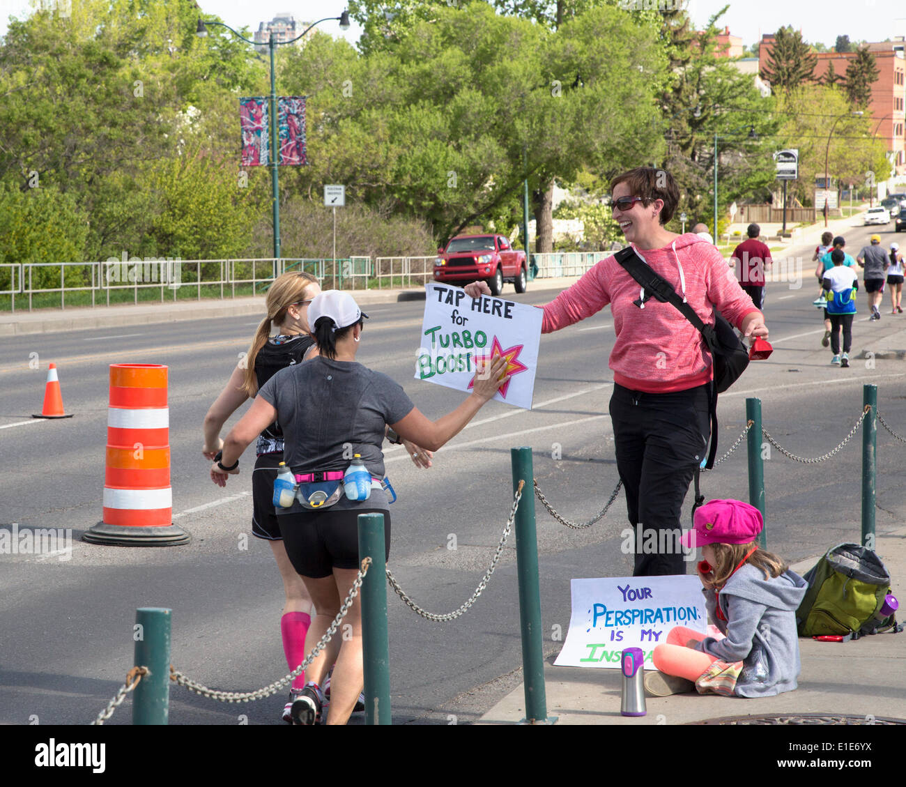 Encouraging encouragement encourage running hi-res stock photography ...