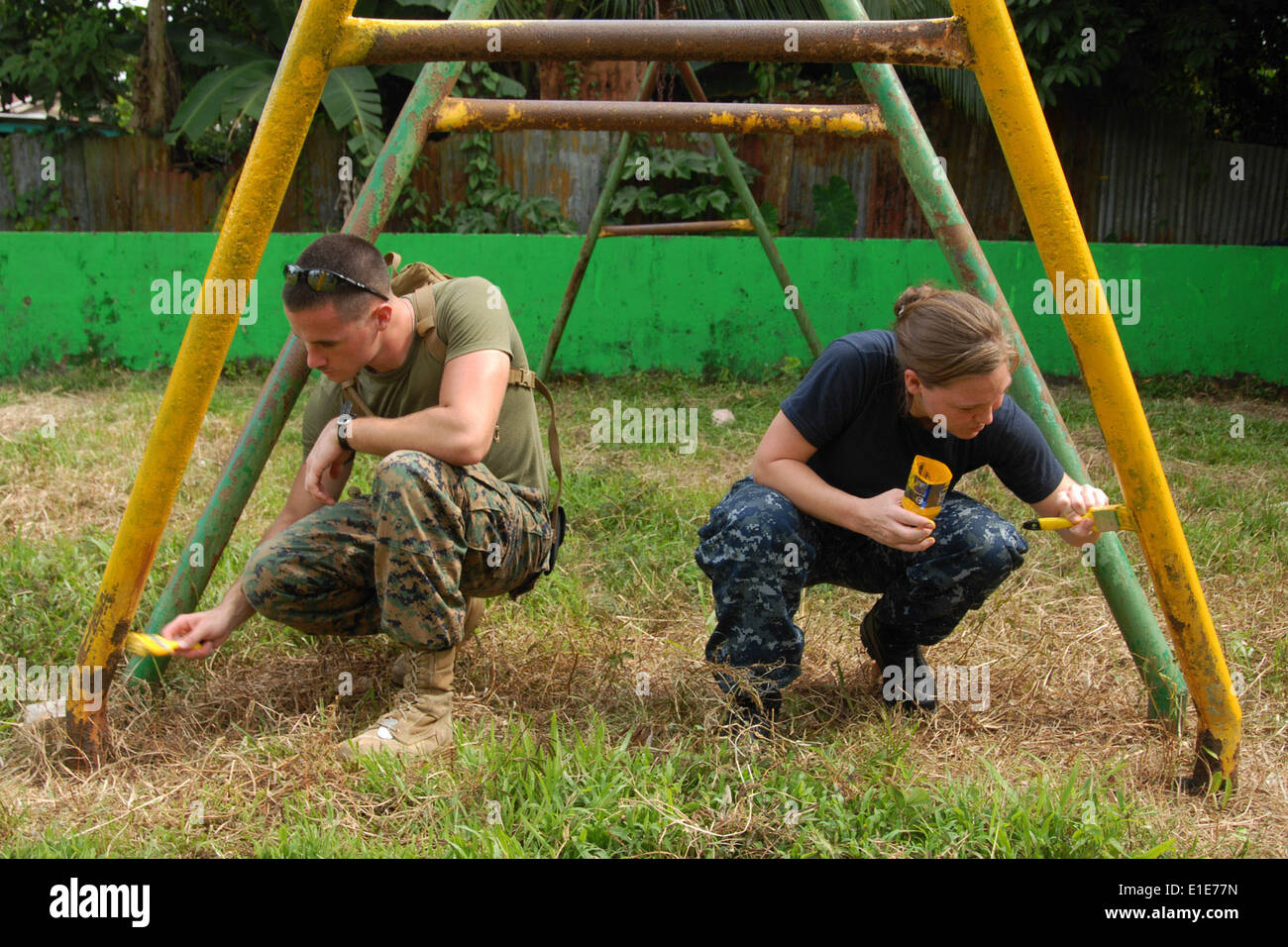 U.S. Marine Corps Sgt. Nate King and Navy Cryptologic Technician ...