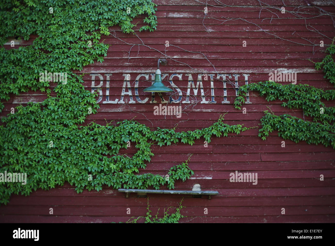 A historic blacksmith building at Red Oak II in Carthage, Missouri ...