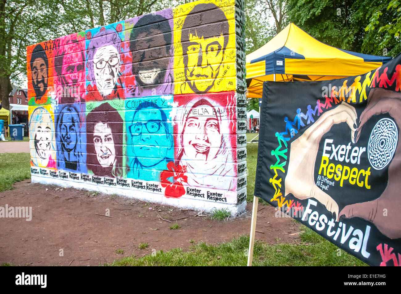 Exeter, UK. 01st June, 2014. The community wall featuring street art by ...