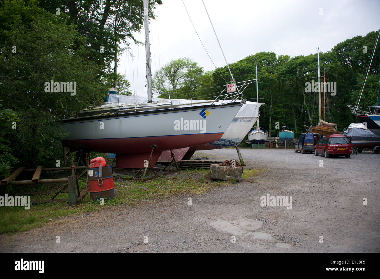 boatyard dry dock in pembrokeshire wales Stock Photo - Alamy