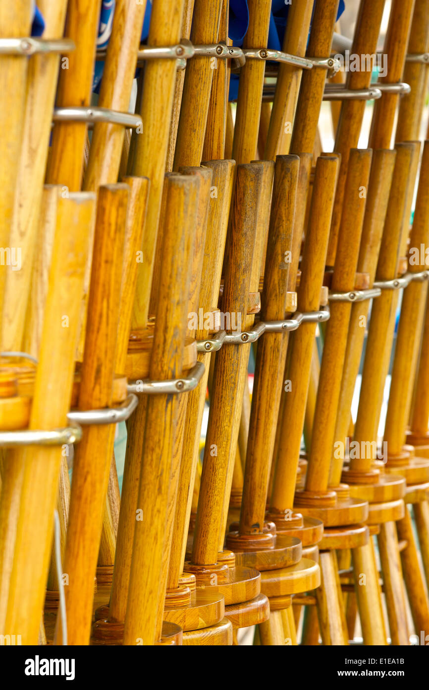 Bar Stools Stacked Stock Photo - Alamy
