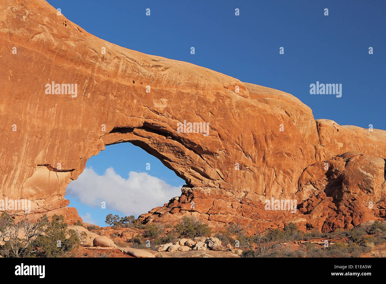 Beautiful sandstone buttes and arches in Arches National Park near Moab ...