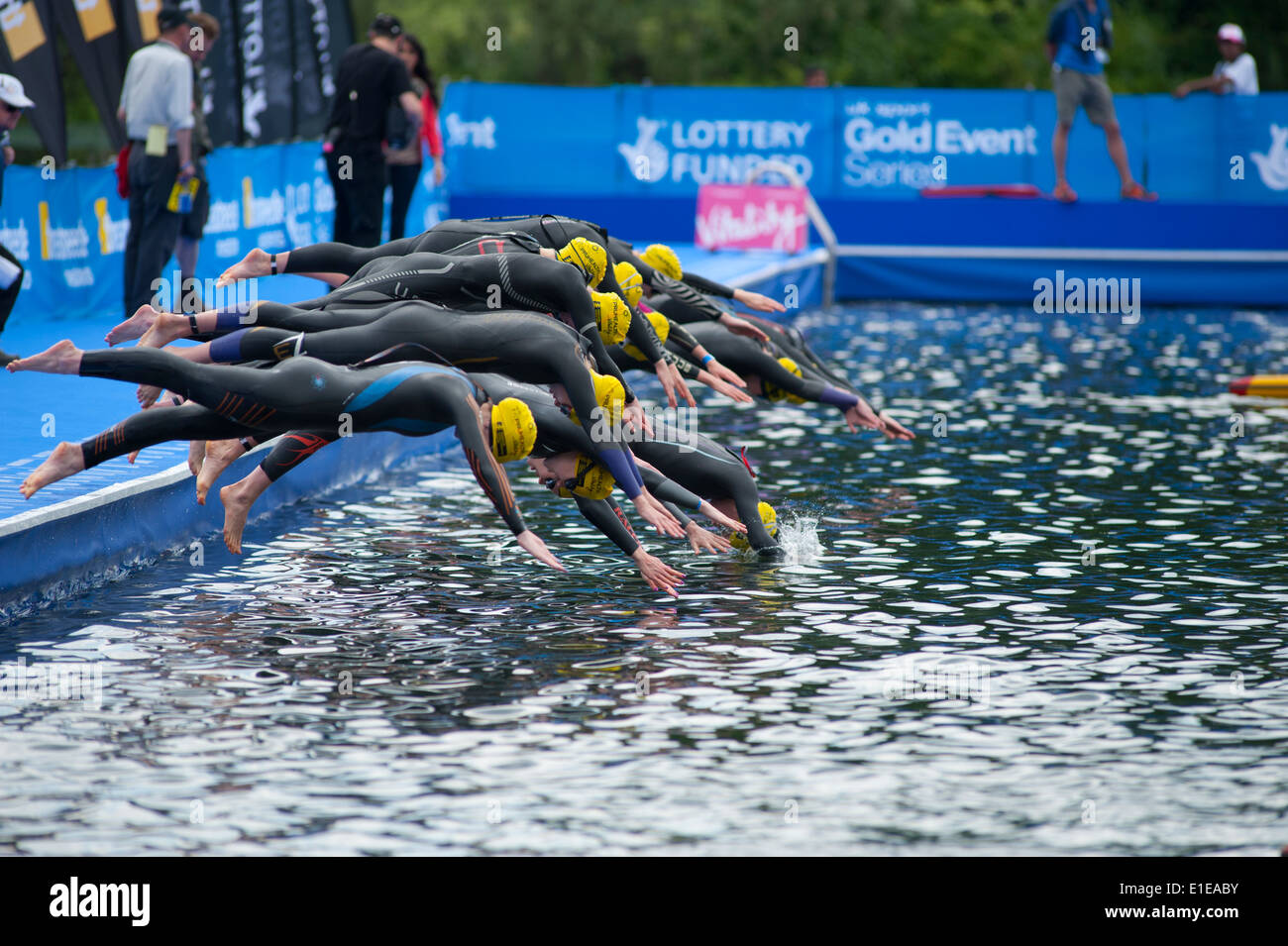 Hyde Park, PruHealth World Triathlon junior triathlon event swim course ...