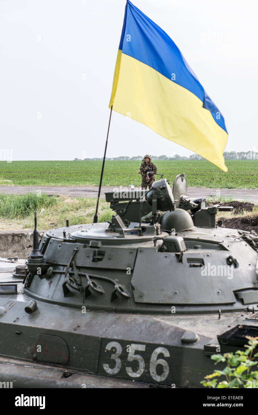 BMP-2 amphibious infantry fighting vehicle on check point near ...