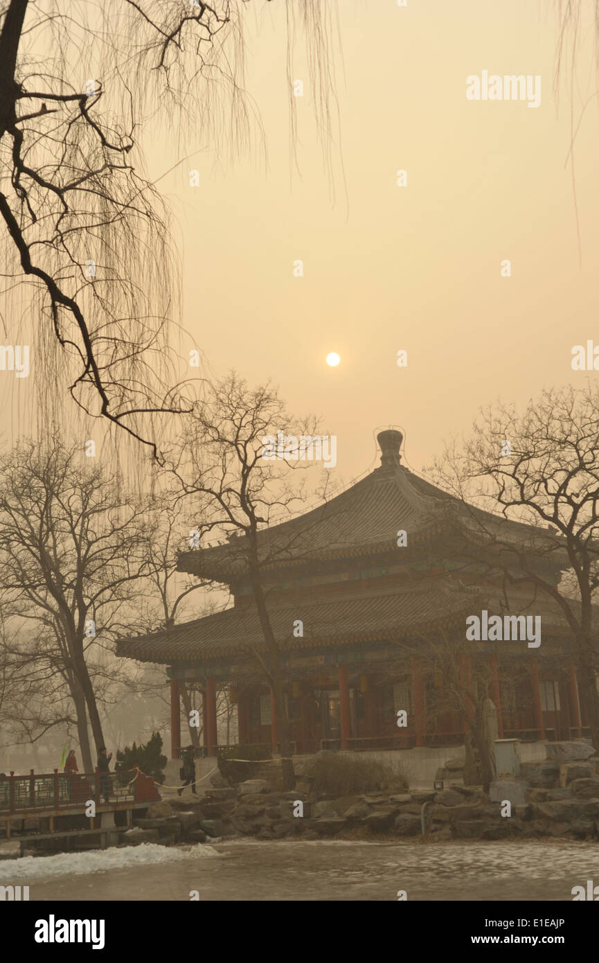 Lama temple with a polluted sky Stock Photo - Alamy