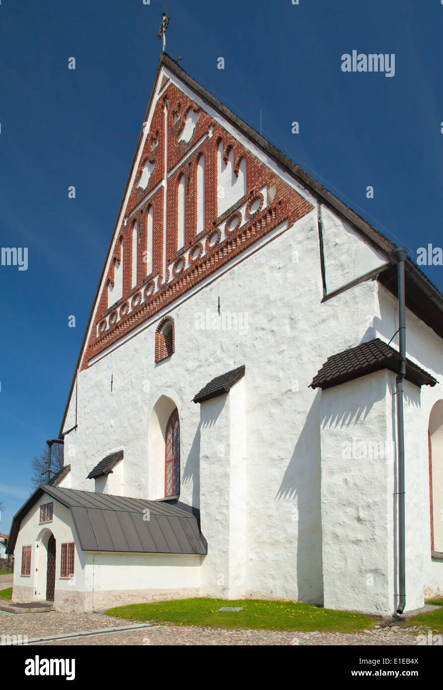Porvoo old town, cathedral square Stock Photo - Alamy