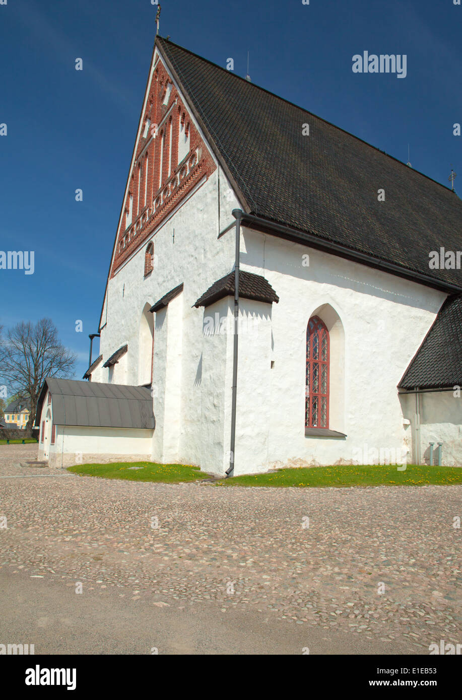 Porvoo old town, cathedral square Stock Photo - Alamy