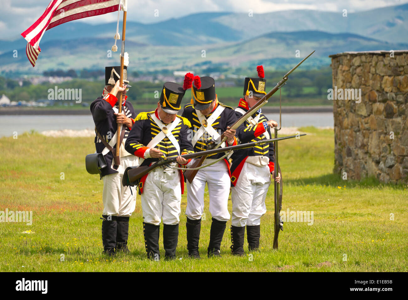Anglesey Hussars Fort Bellan North Wales Uk Re reenactment Stock Photo ...