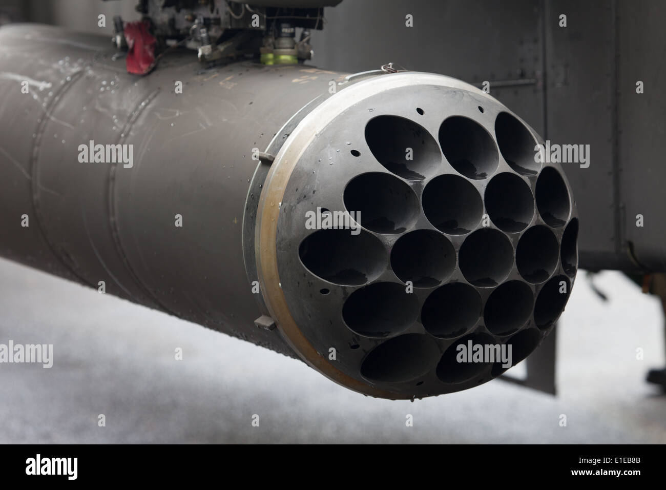 Close up detail of an Apache Helicopter rocket launcher Stock Photo - Alamy