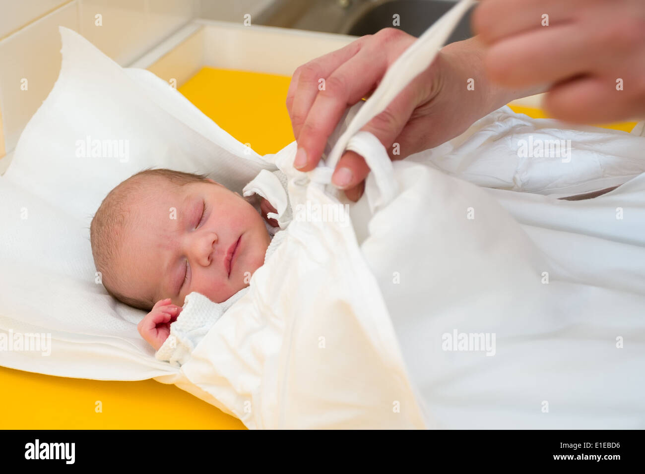sleeping newborn baby in the hospital - the first hours of the new life ...