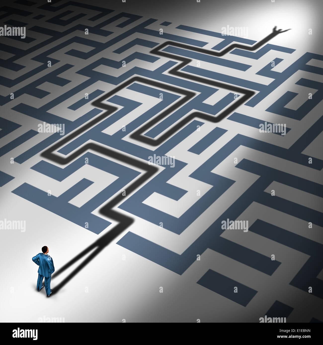 Solving Problems and problem solver business concept as the cast shadow ...