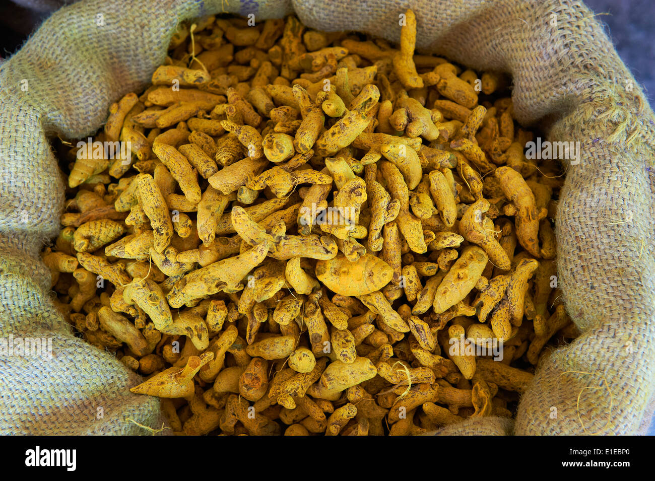 India, Kerala State, Fort cochin or Kochi, spices area, curcuma Stock ...