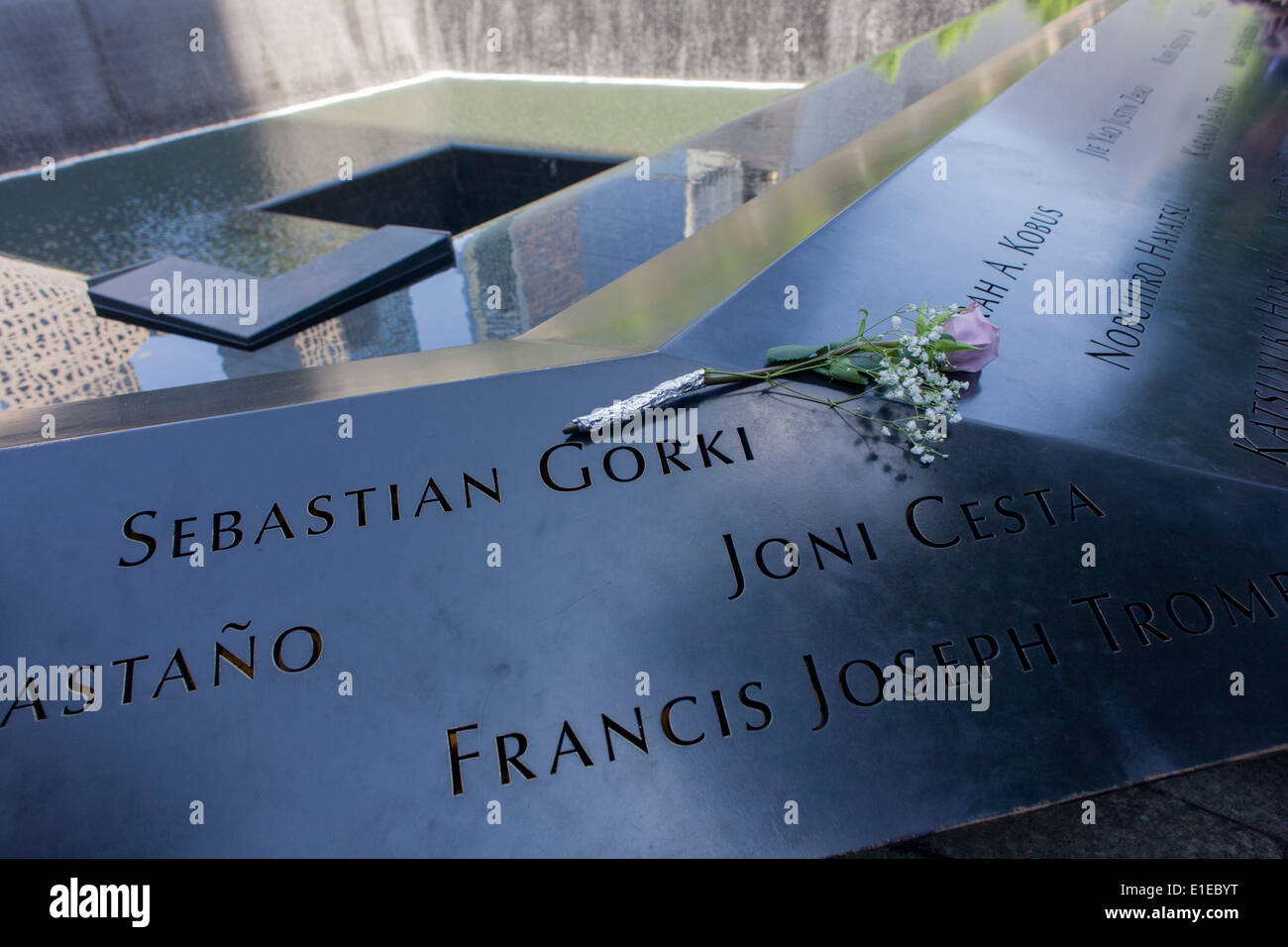 Names of victims at the 9/11 Memorial in New York, killed at the ...