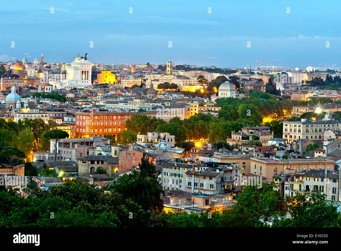 Panorama view of Rome city at evening Stock Photo - Alamy