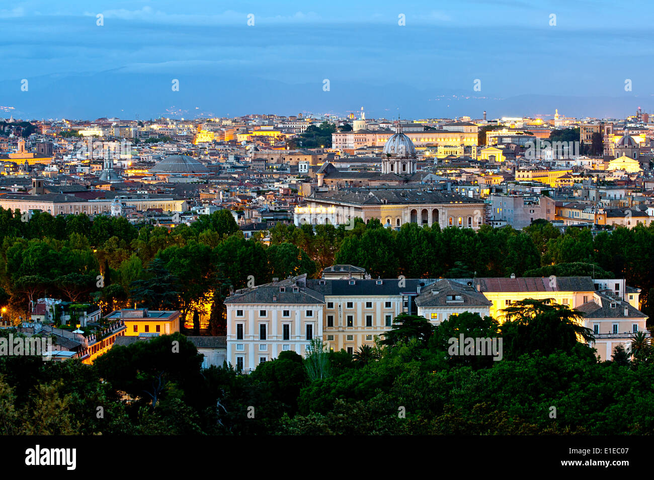 Panorama view of Rome city at evening Stock Photo - Alamy