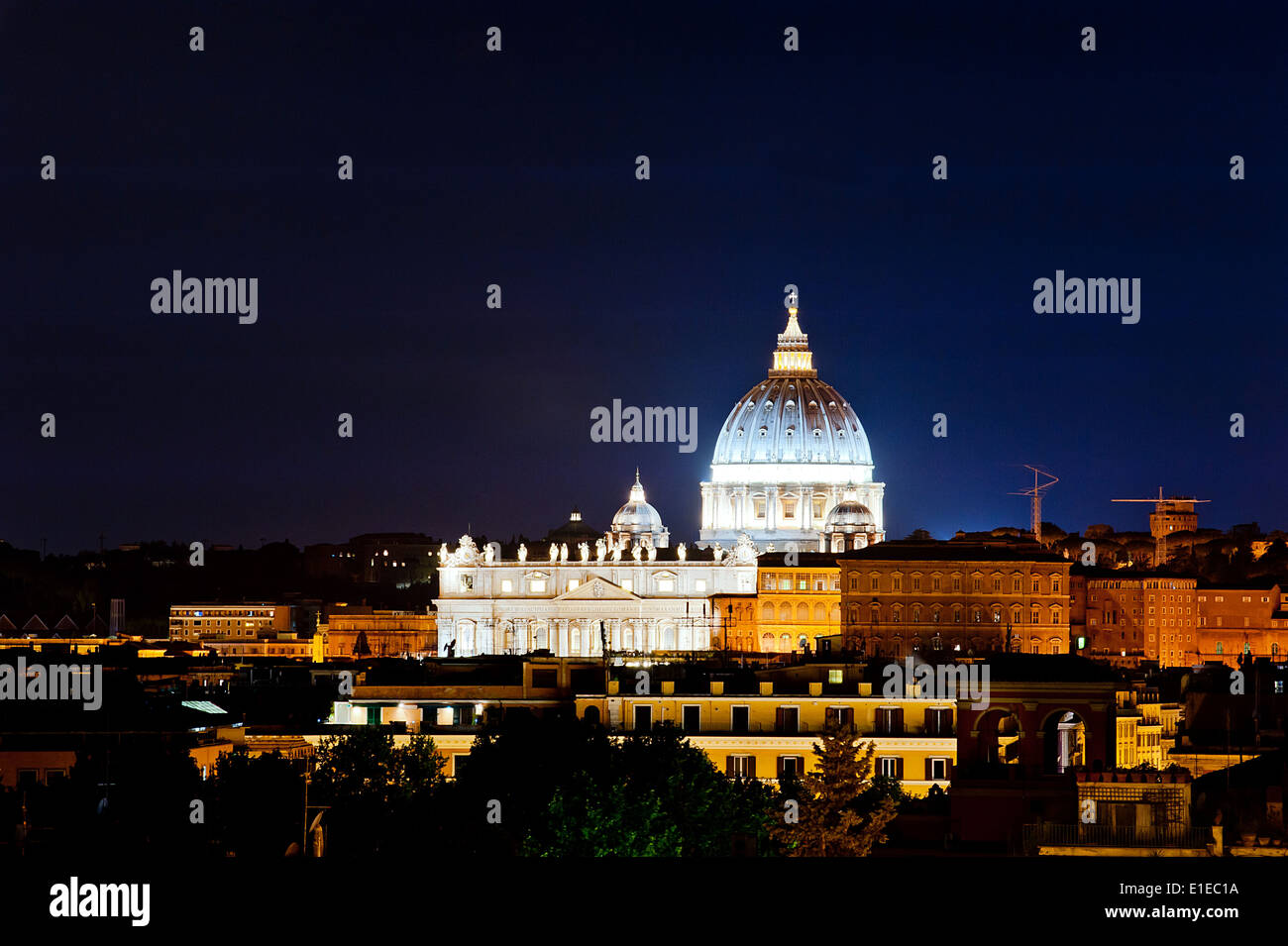 Panorama view of Vatican at evening Stock Photo - Alamy