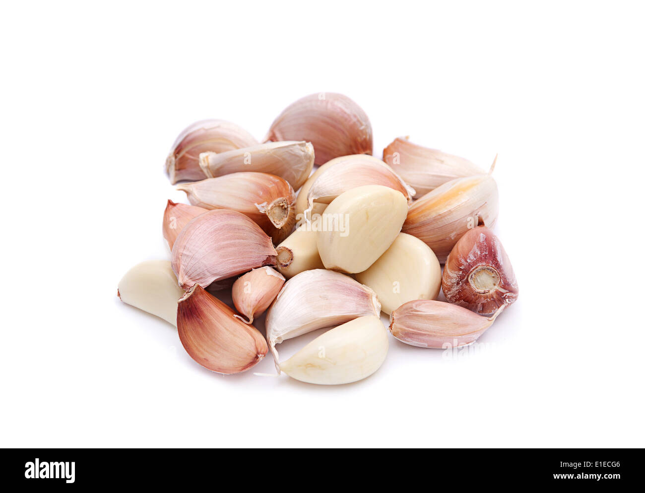 Garlic vegetable closeup isolated on white background Stock Photo - Alamy