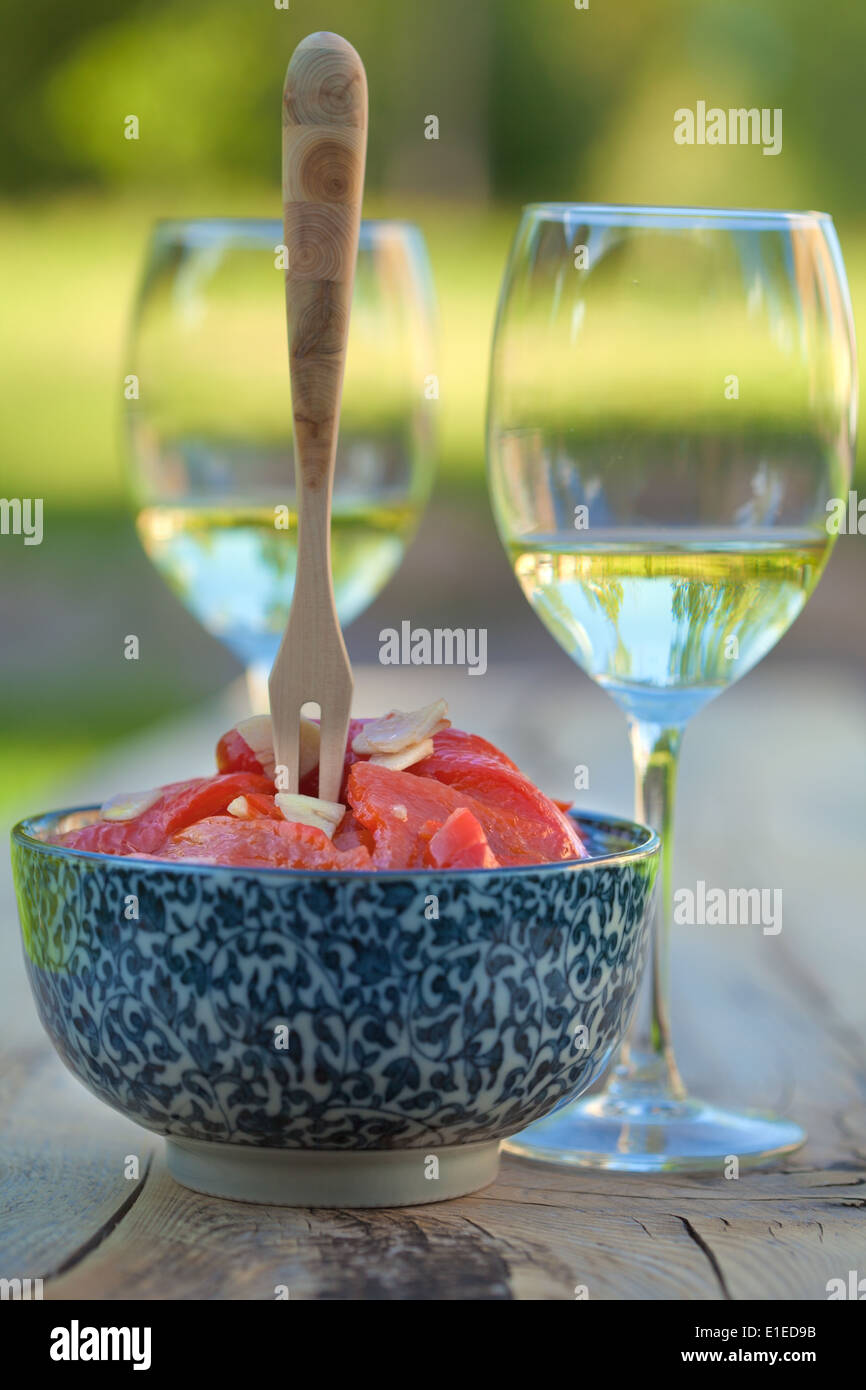 marinated pepper and wine Stock Photo - Alamy