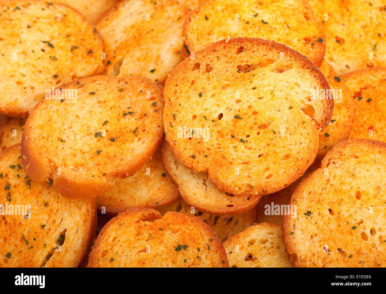 Baked bread circles closeup background Stock Photo - Alamy