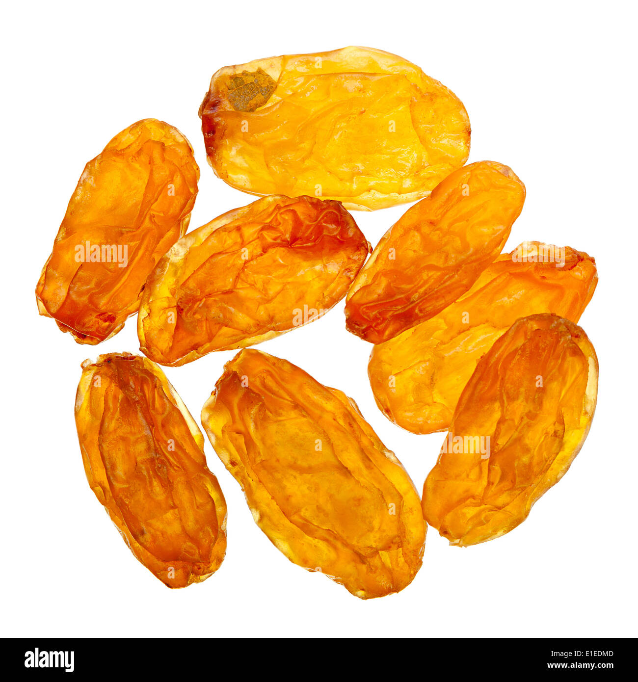 Yellow raisin closeup isolated on white Stock Photo - Alamy