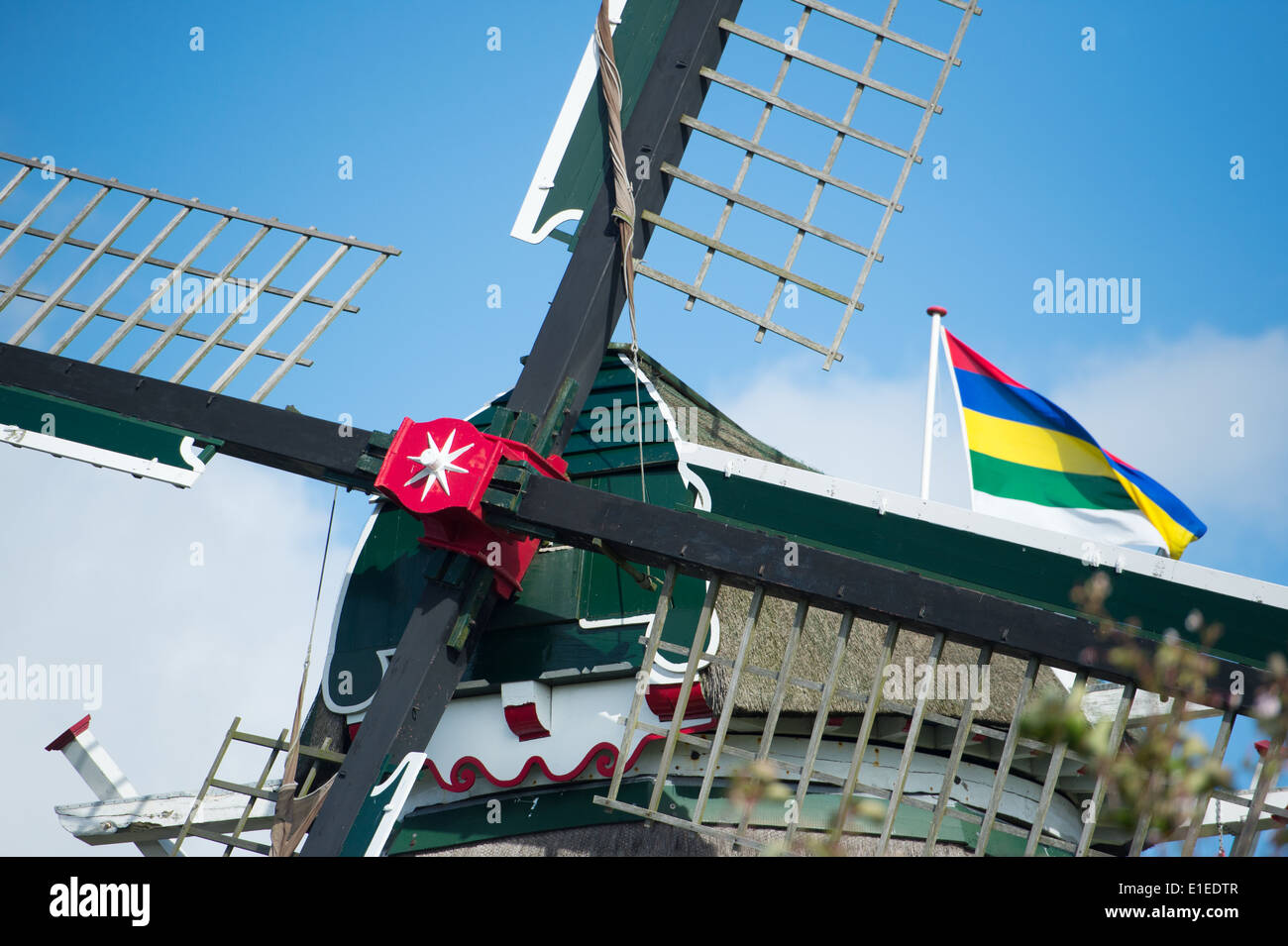 Detail windmill at Dutch wadden island Terschelling village Formerum ...