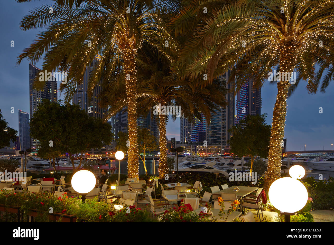 Dubai Marina at night Stock Photo - Alamy