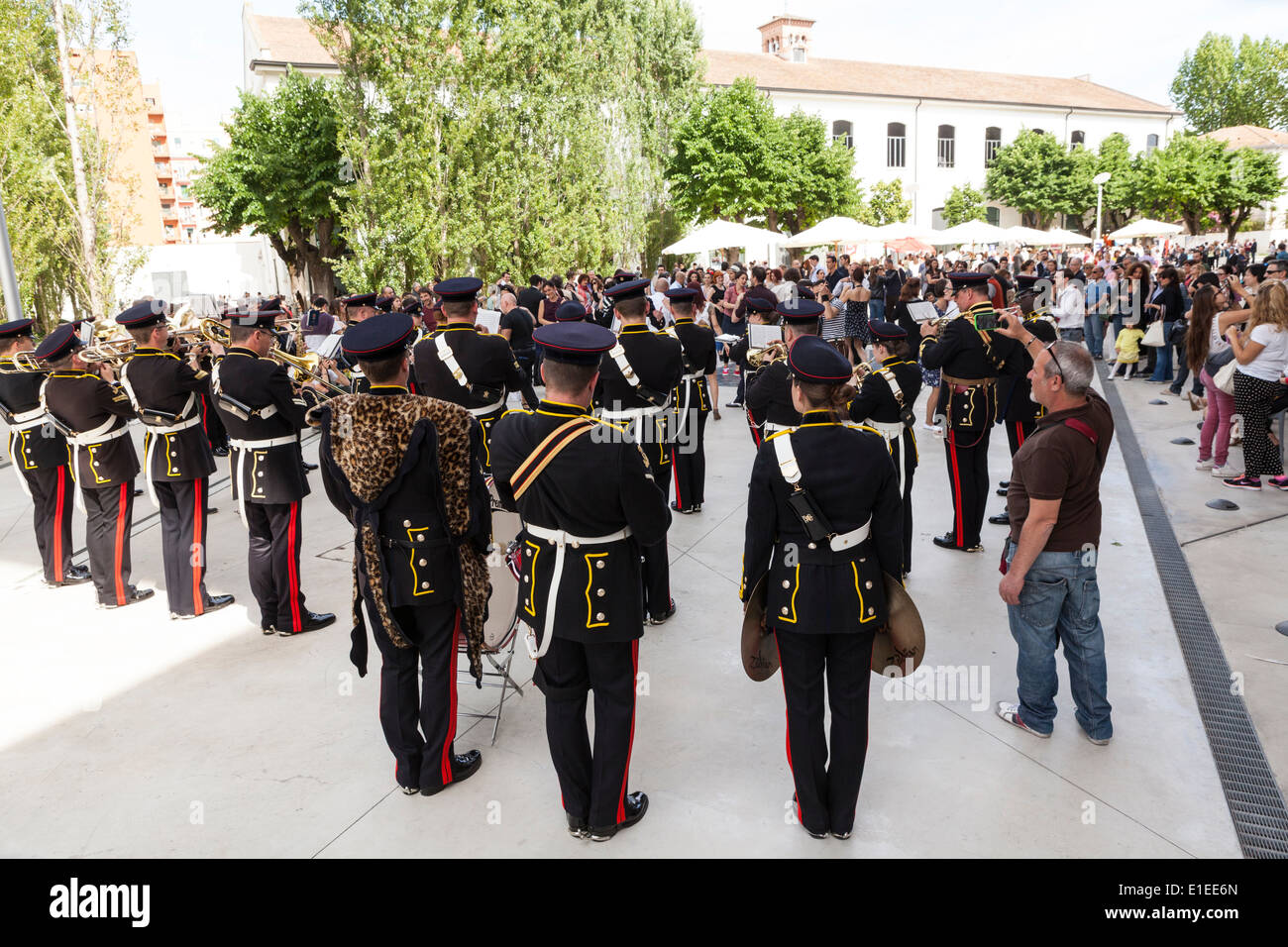 Military band of the Royal Logistics Regiment playing at the MAXXI ...