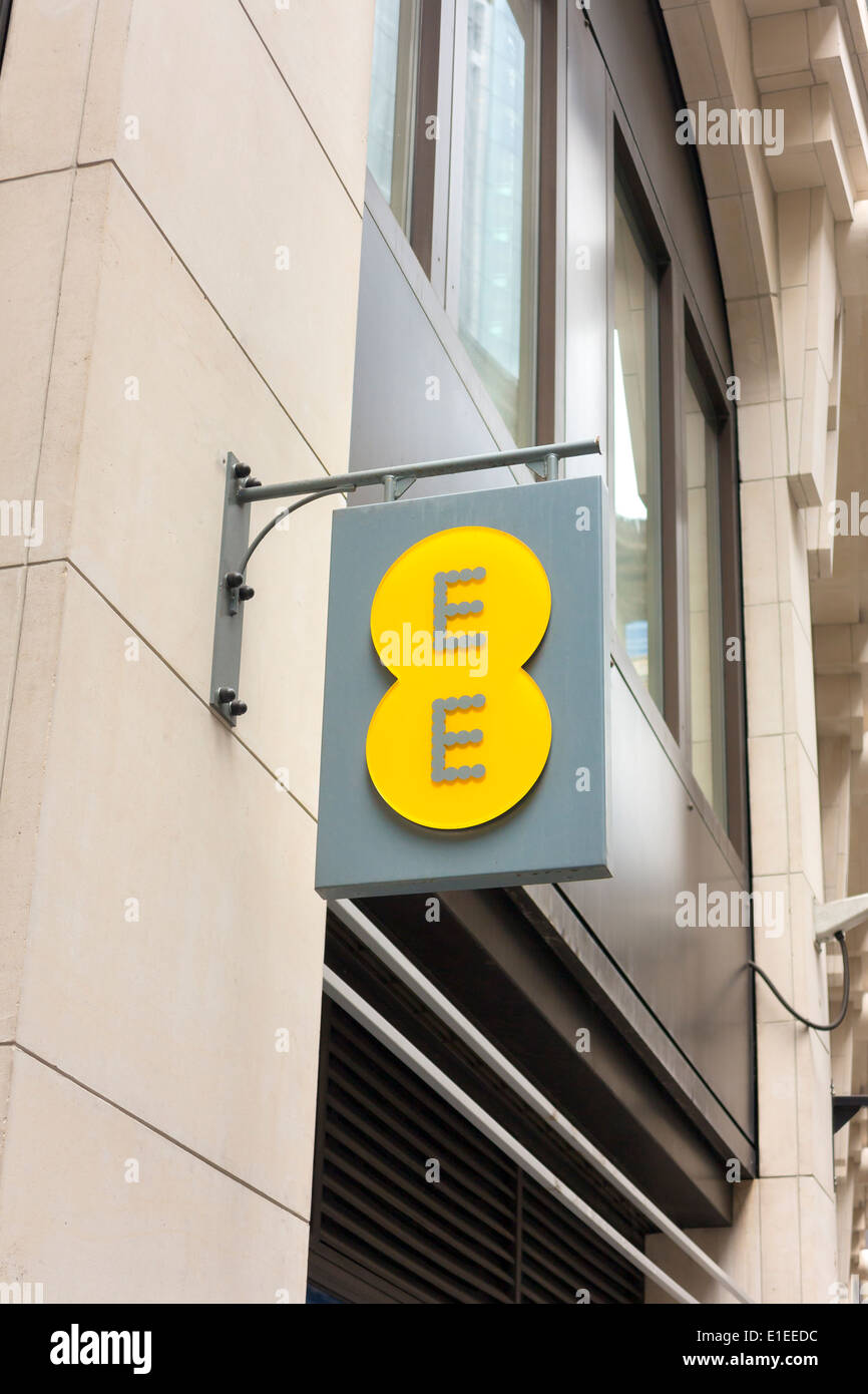 EE mobile phone shop sign, London, UK Stock Photo - Alamy