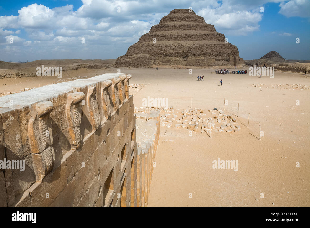 The Pyramid of Djoser - the first Egyptian pyramid, with carved cobra ...