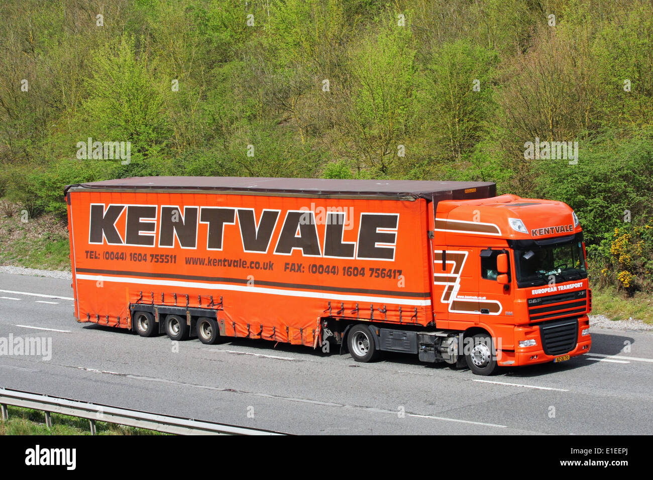 A Kentvale truck traveling along the M20 motorway in Kent, England ...