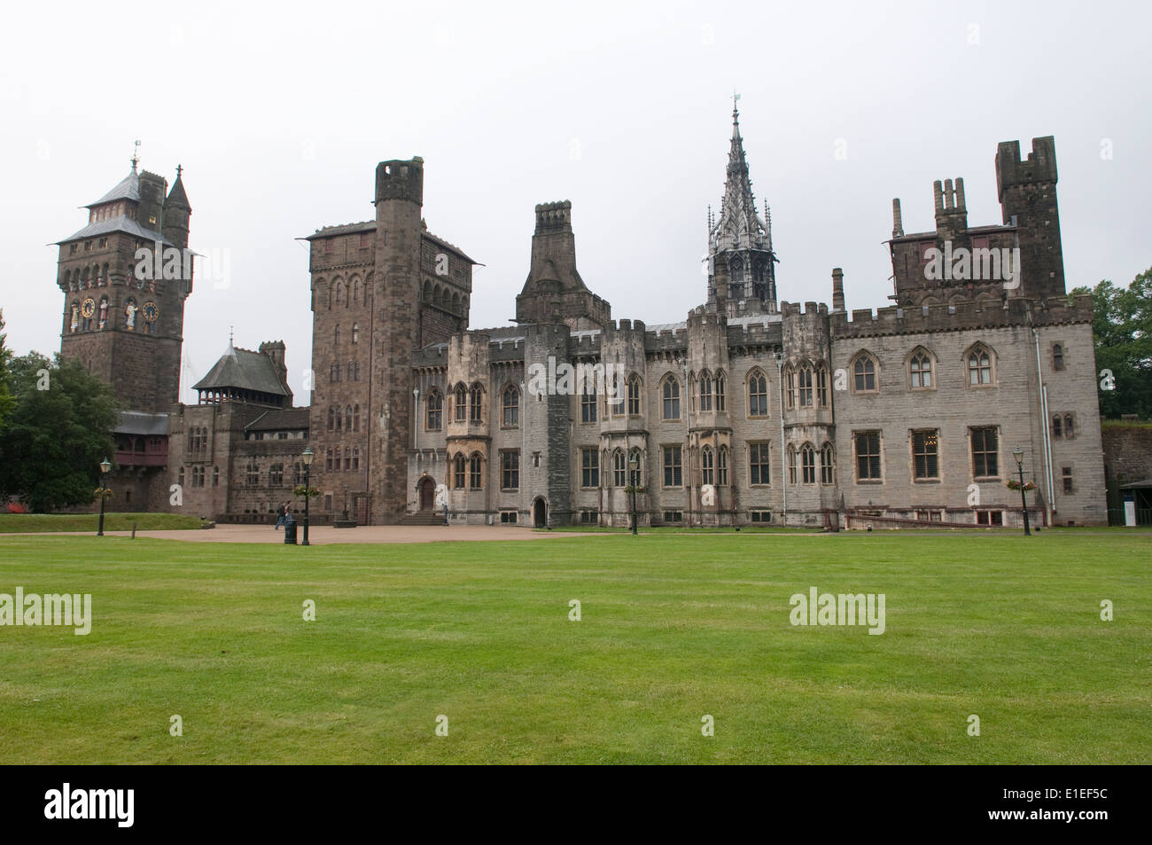 Cardiff Castle and clock tower, Cardiff, South Wales Stock Photo - Alamy