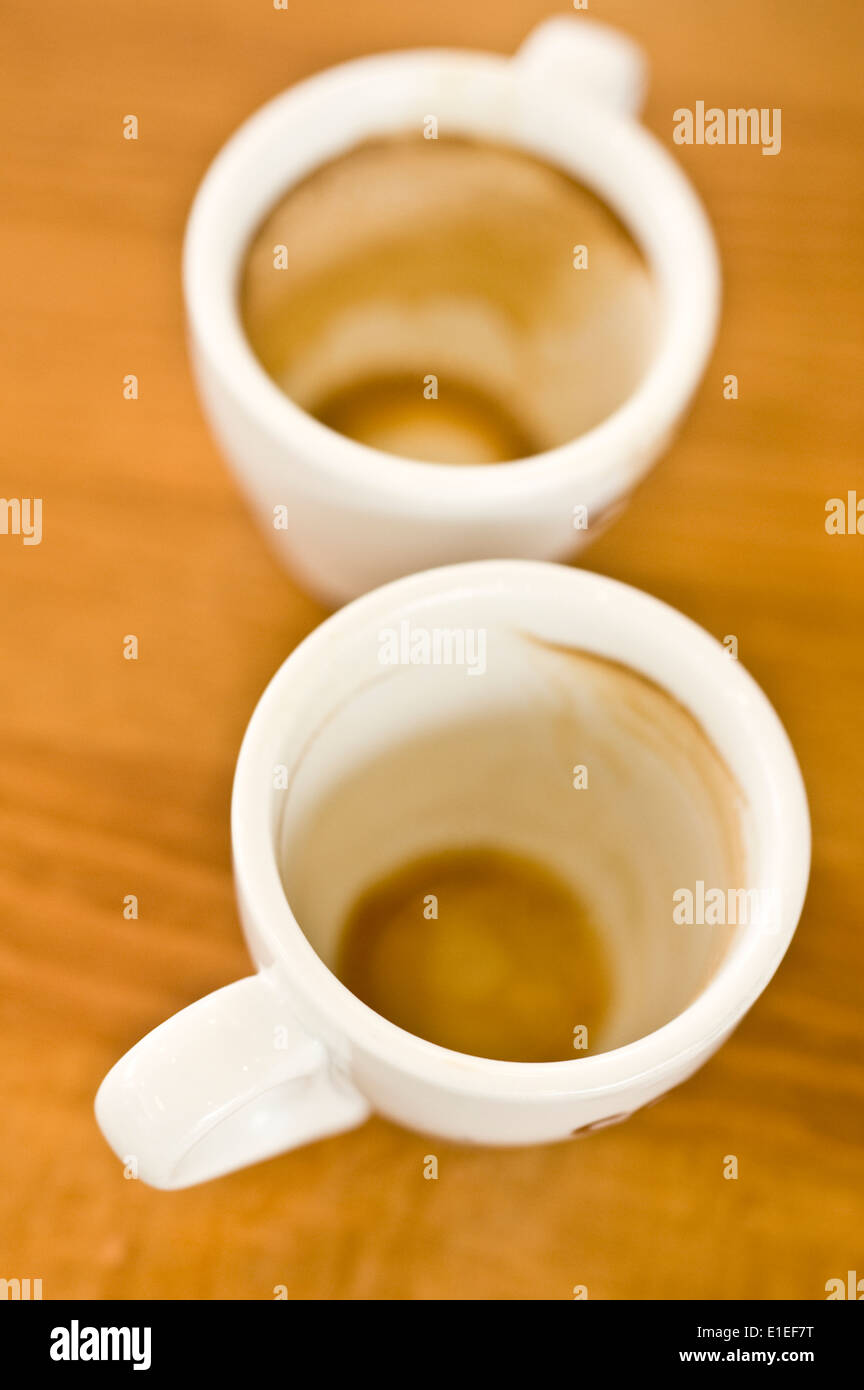 two empty espresso coffee cup Stock Photo - Alamy