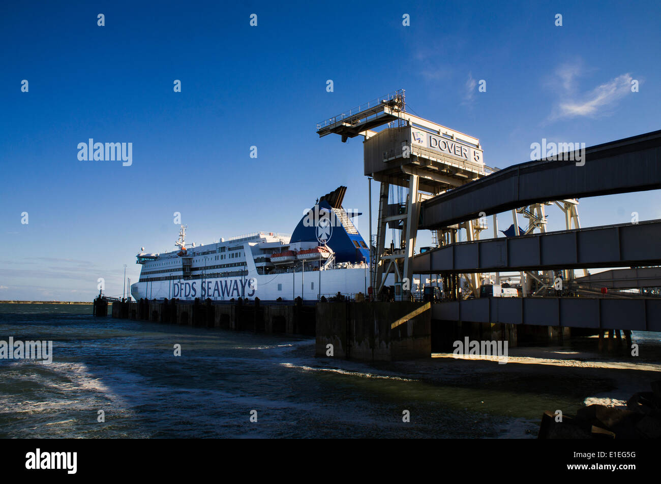 Dover, port, ferry, ferryboat, ship DFDS SEAWAYS, Great Britain, United ...