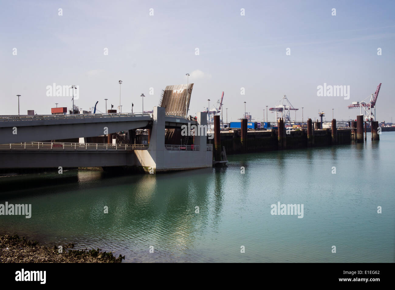 Dunkerque, Dunkirk, port, ferry, ferryboat, ship, France, on May 17 ...