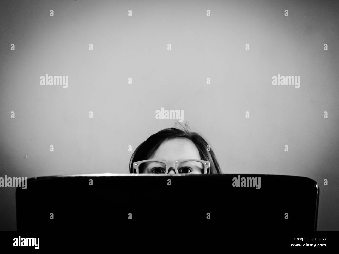 Girl computer Black and White Stock Photos & Images - Alamy