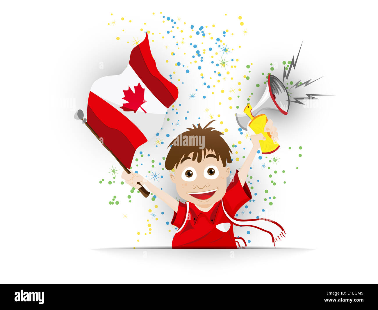 Vector - Canada Soccer Fan Flag Cartoon Stock Photo - Alamy
