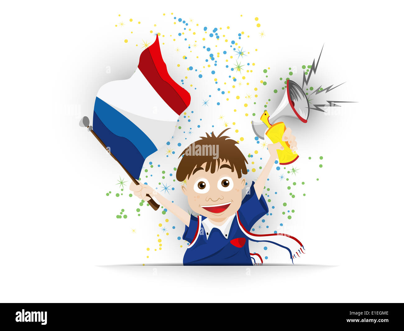 Vector - France Soccer Fan Flag Cartoon Stock Photo - Alamy