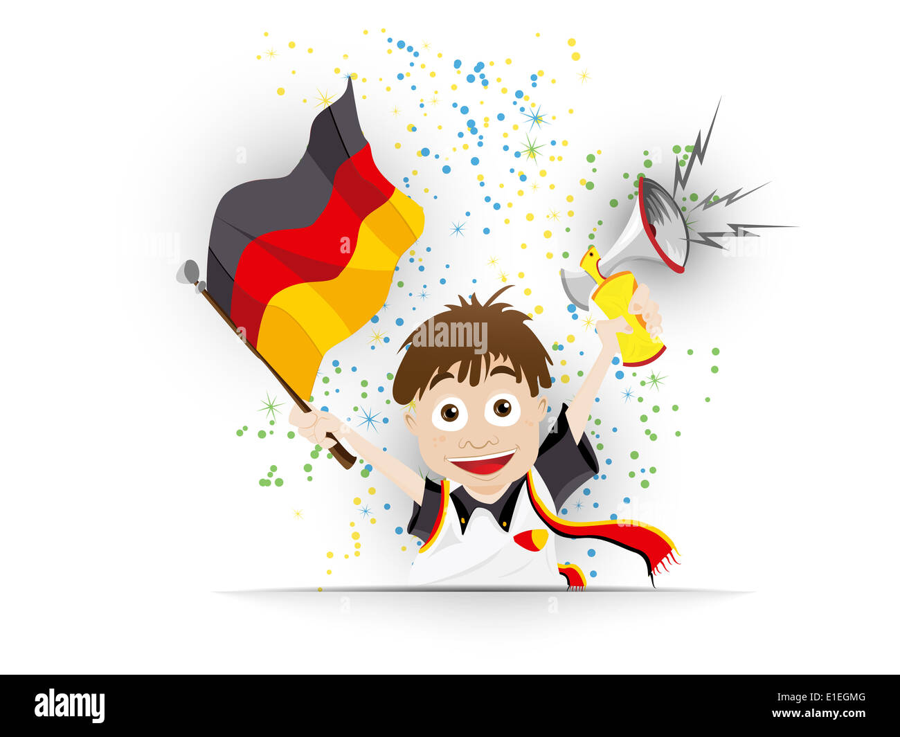 Vector - Germany Soccer Fan Flag Cartoon Stock Photo - Alamy
