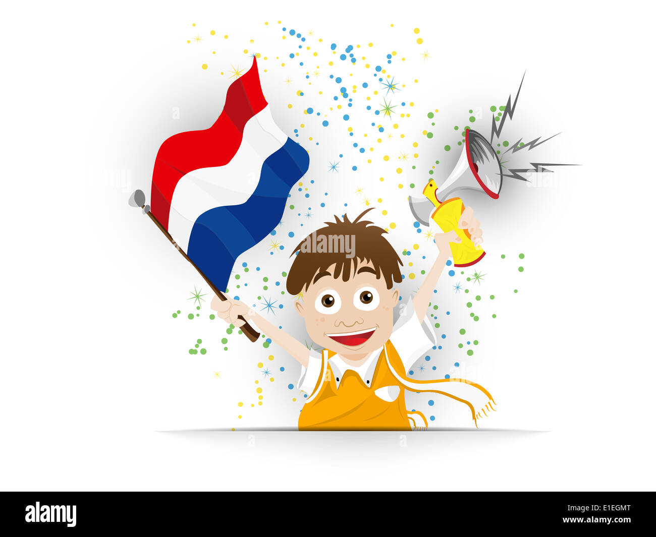 Vector - Netherlands Soccer Fan Flag Cartoon Stock Photo - Alamy