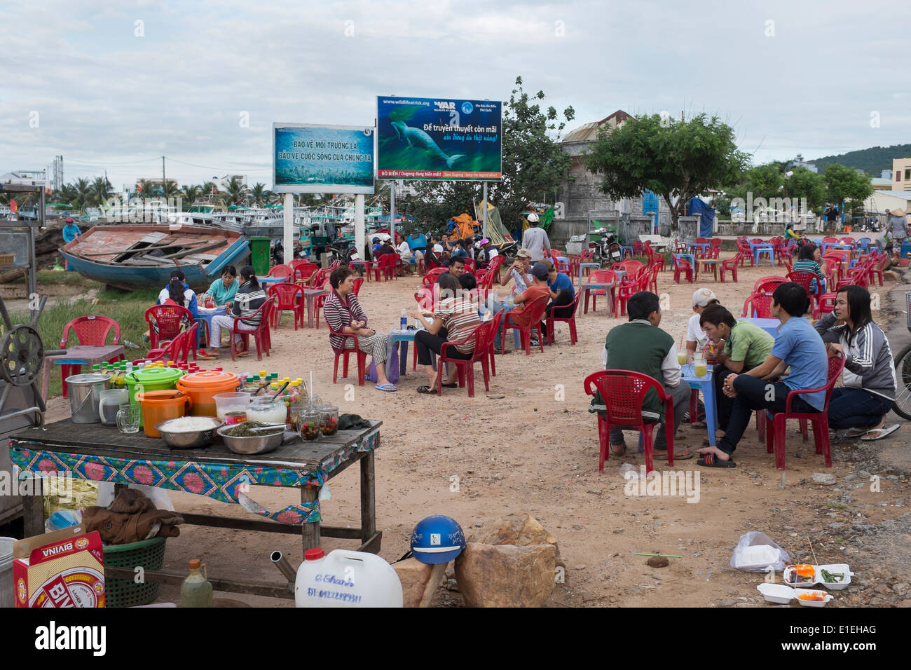 Food Stalls near the beach at Duong Dong Phu Quoc Island Vietnam Stock ...