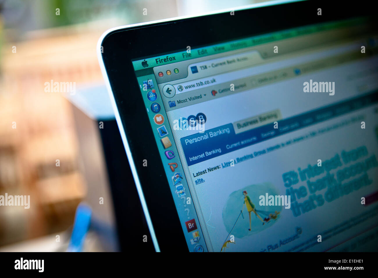 Lap-top computer showing the web site for TSB bank Stock Photo - Alamy
