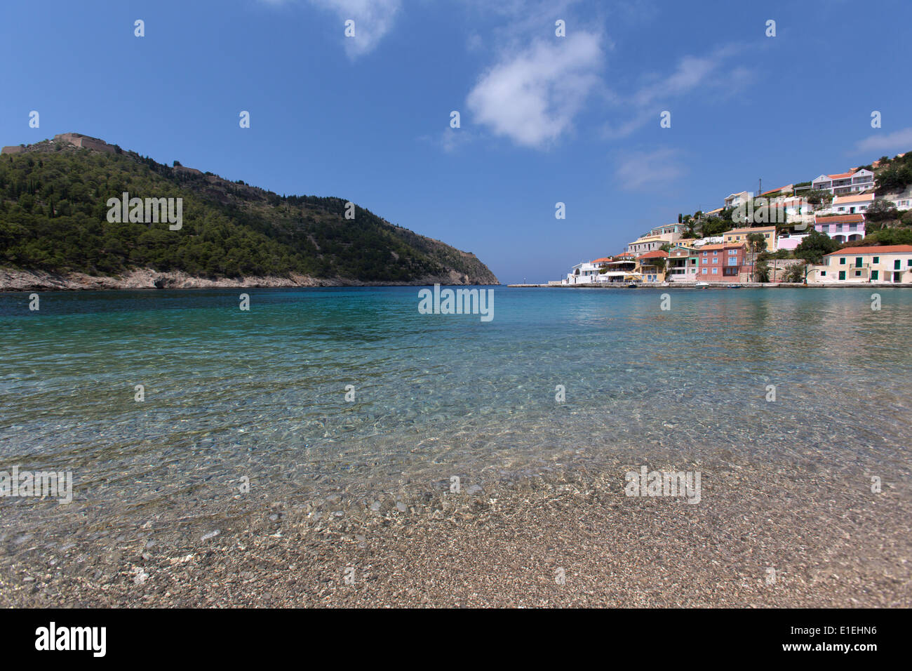 Village of Assos, Kefalonia. Picturesque view of the village of Assos ...