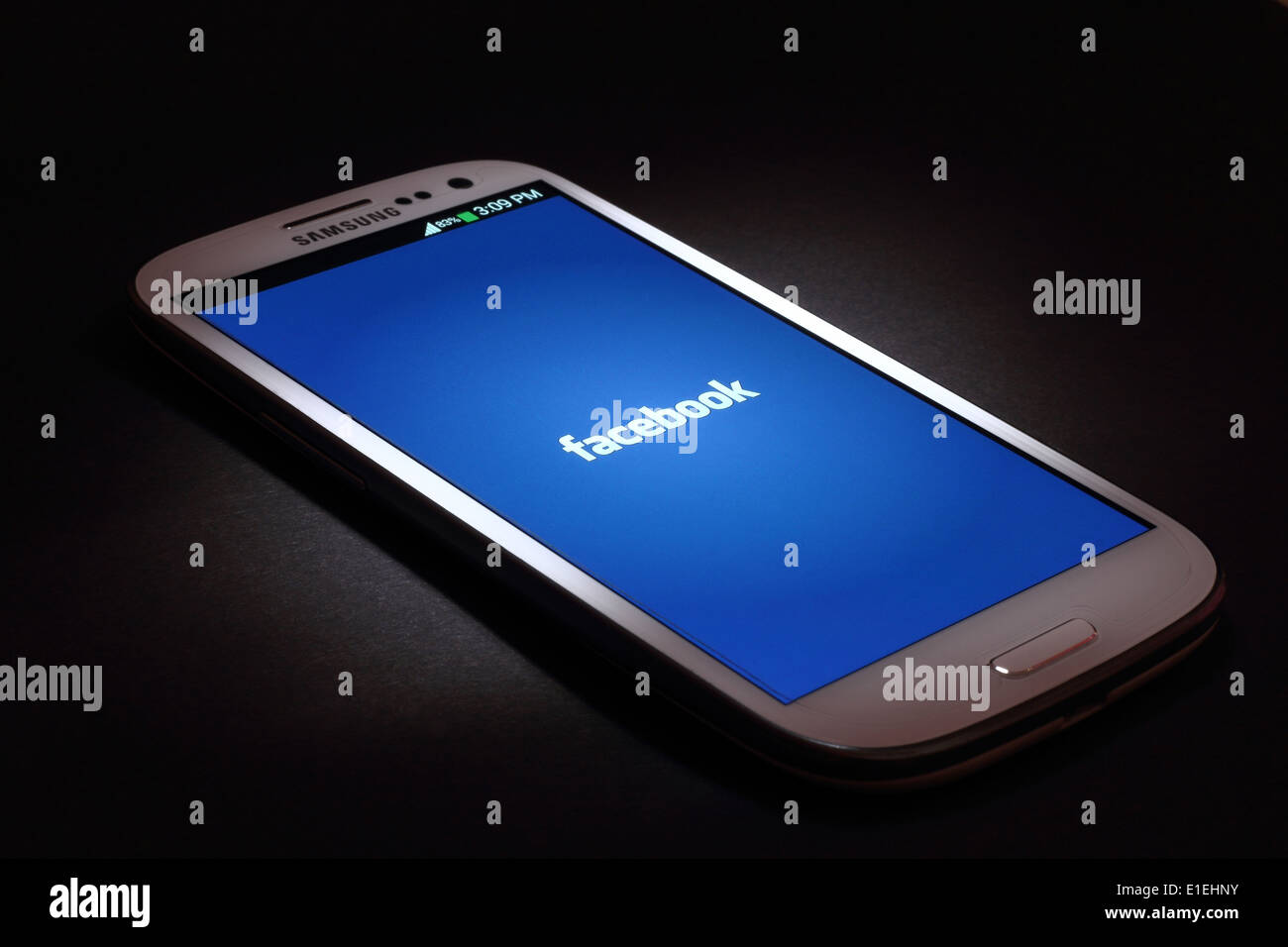 Facebook application on smart phone screen. Facebook is the world’s ...