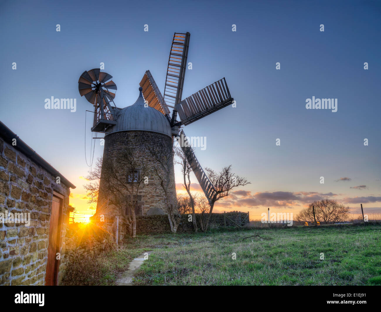 Sunset at Heage Windmill Stock Photo - Alamy
