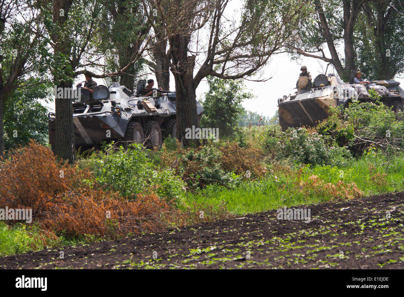 Military APC's tactical patrol. The pro-Russian insurgents have waged ...