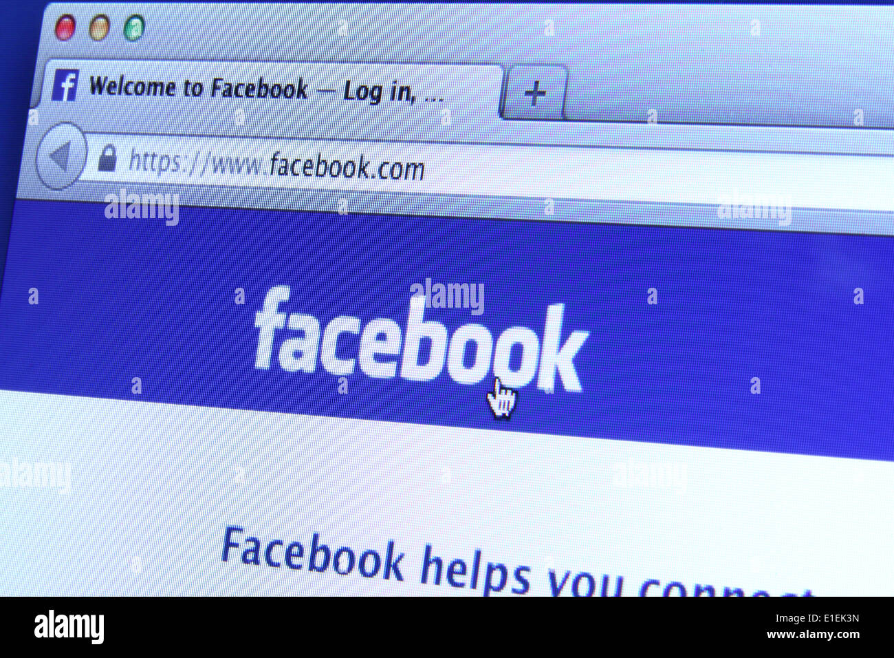 Facebook homepage on a monitor screen. Facebook is the world’s largest ...